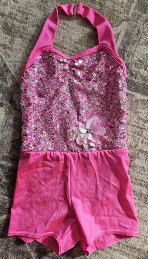 WEISSMAN Pink Sequined One Piece Unitard Biketard You… - Gem