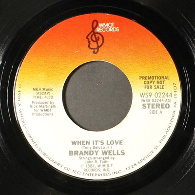 BRANDY WELLS: when it's love WMOT 7" Single 45 RPM | eBay