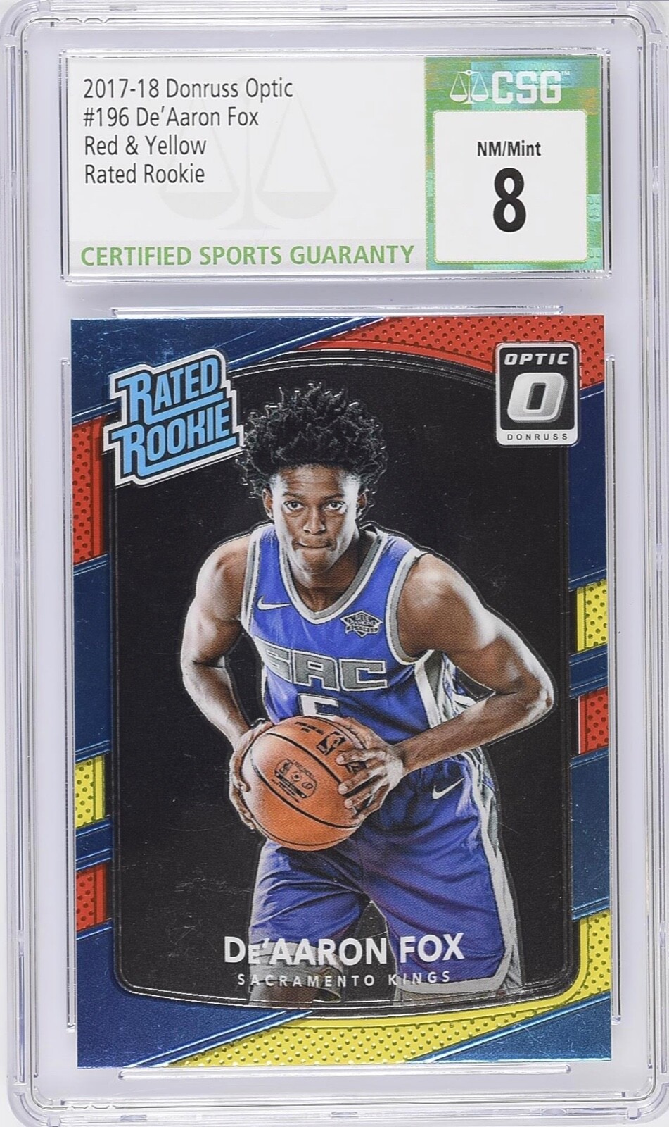 2017-18 Panini Donruss Optic - Rated Rookie De'Aaron Fox #196 Red ...