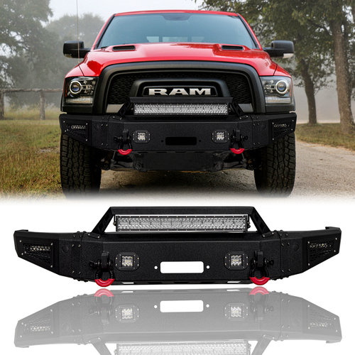 Vijay For 2015-2018 Dodge Ram 1500 Rebel Steel Front Bumper W/Winch ...