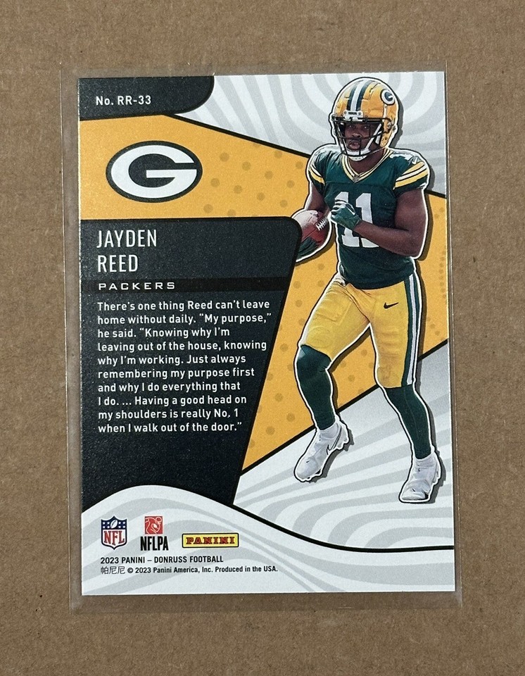 Jayden Reed Rookie Revolution Panini 2023-24 Donruss Football Card RC ...