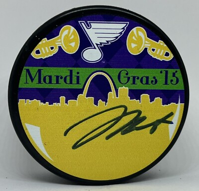 Jay Bouwmeester 2015 Mardi Gras St. Louis Blues 14 Fund Autographed ...
