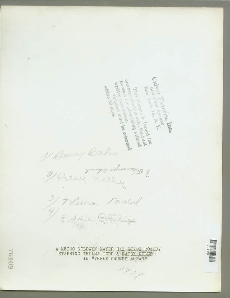 Vintage Photo 1934 Thelma Todd Patsy Kelly in Three Chumps Ahead | eBay