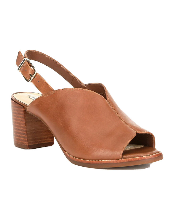Alex Marie Samryn Peep-Toe Block Heel Sandals Hampton Tan Women's 9.5 ...