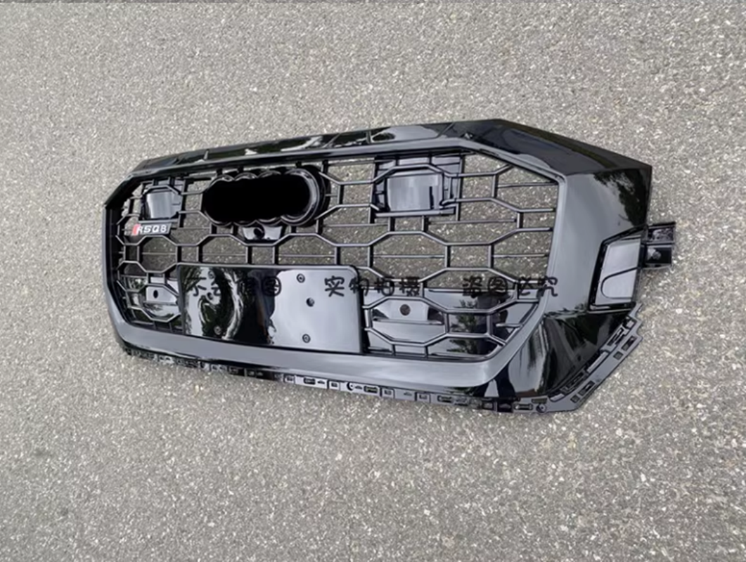 RSQ8 Stil Grill Kühlergrill Frontgrill Schwarz Mit ACC Für Audi Q8 2018 ...
