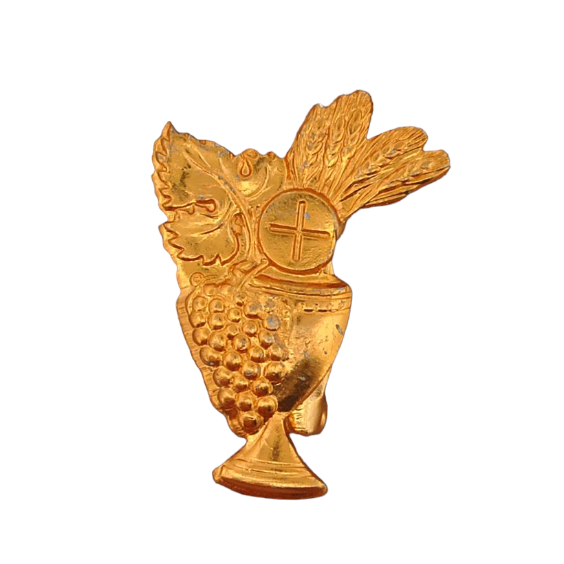 VTG My First Holy Communion Gold Tone Lapel Pin Hong Kong Christian ...