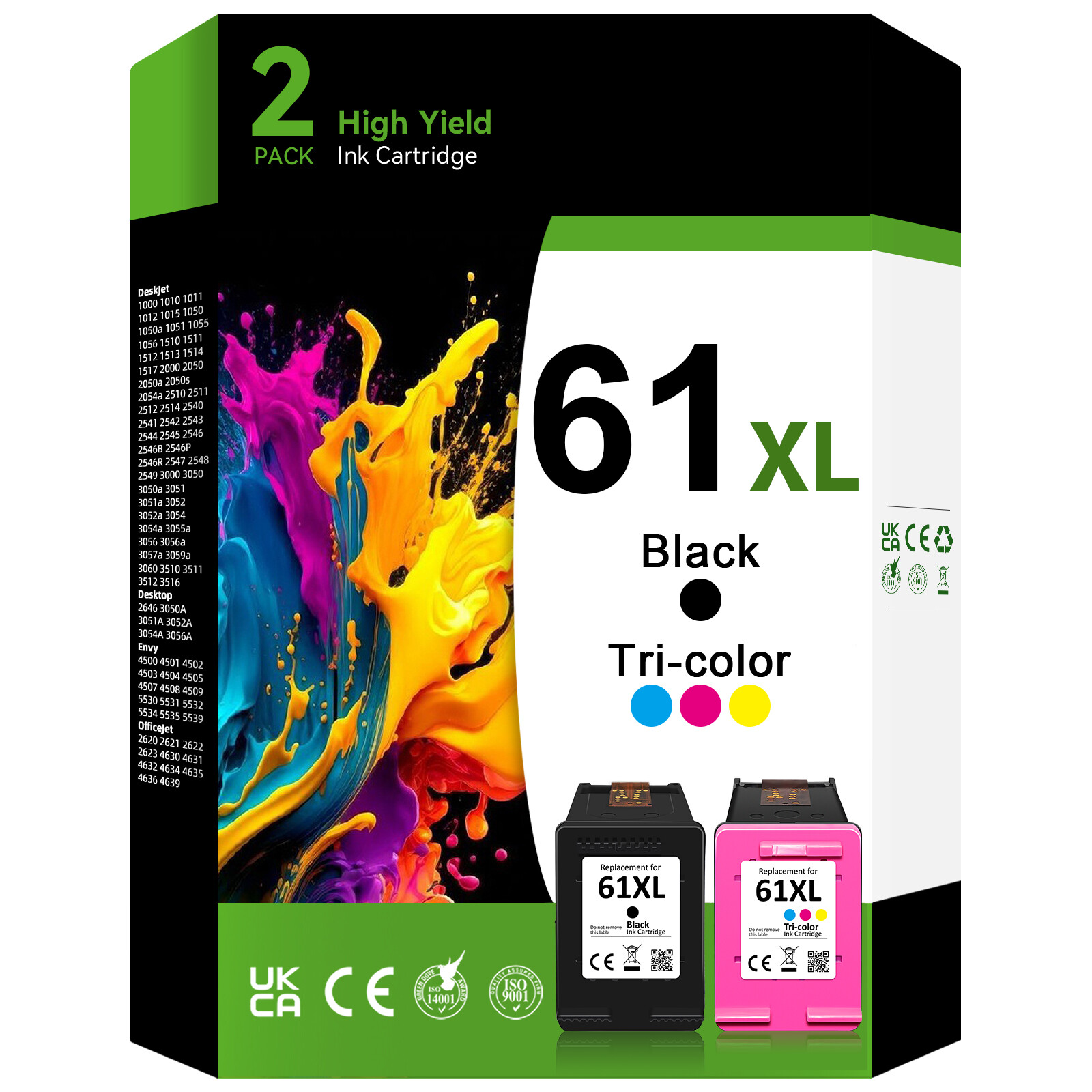 1~2PK 61XL Ink Cartridge For HP OfficeJet 2620 4630 4635 ENVY 4500 5530 ...