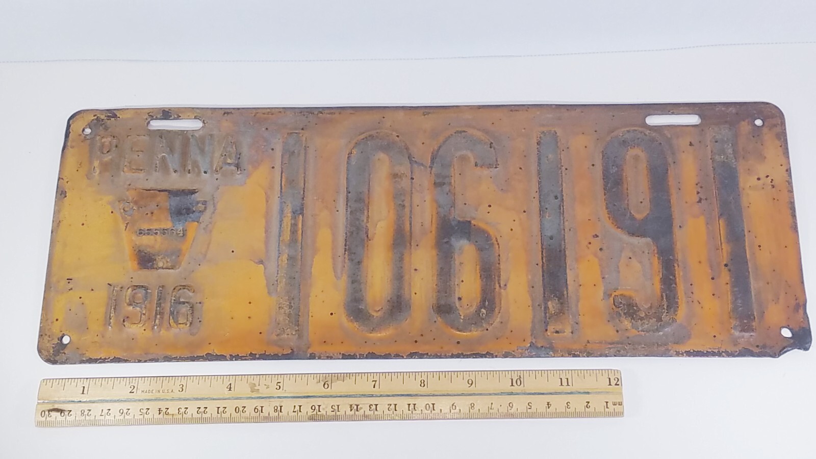 Antique 1916 Penna Pennsylvania License Plate 106191 | eBay