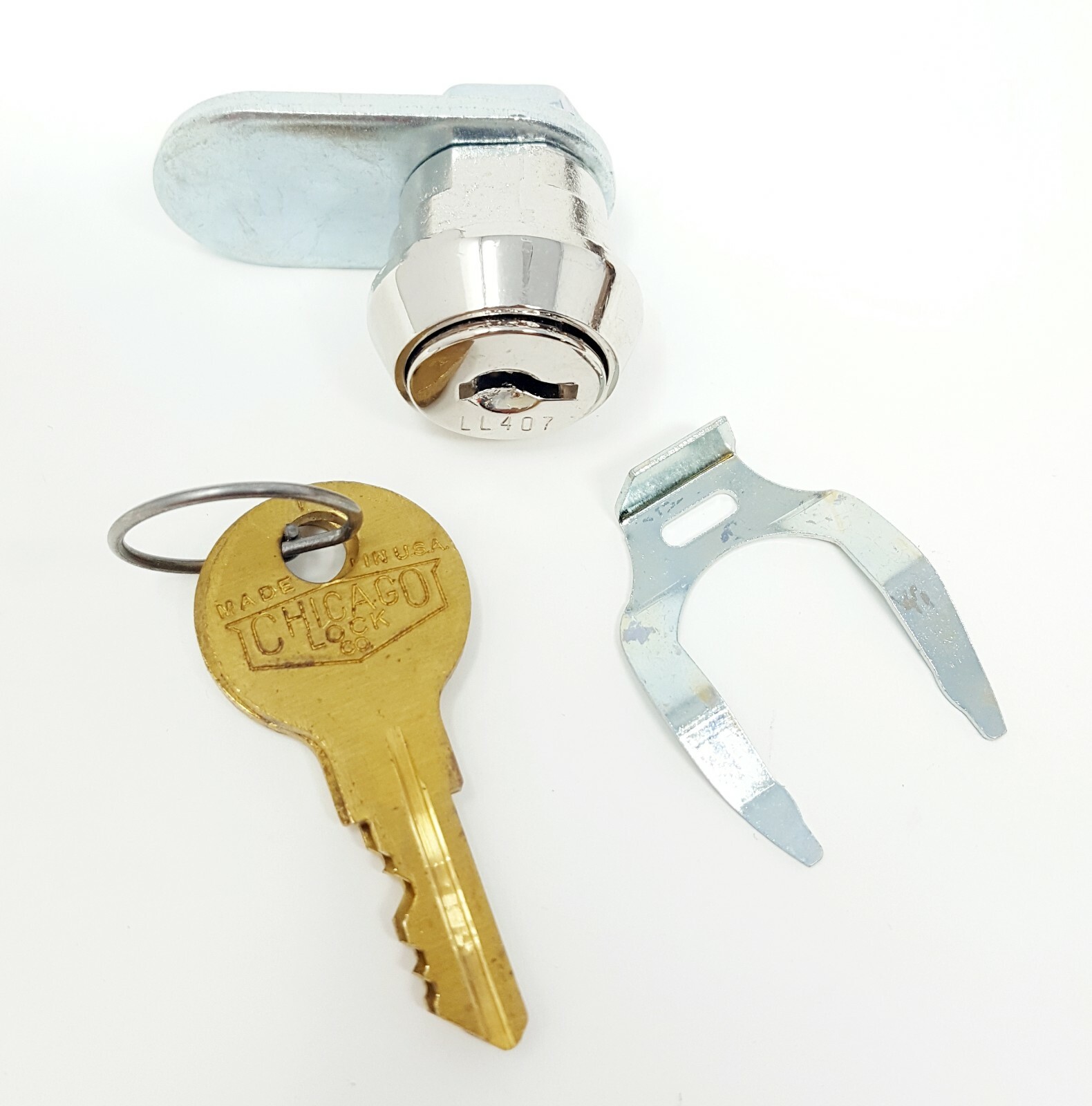 Chicago Cam Lock w/ Clip K3705 Keyed Differently 1.5" Straight Cam | eBay