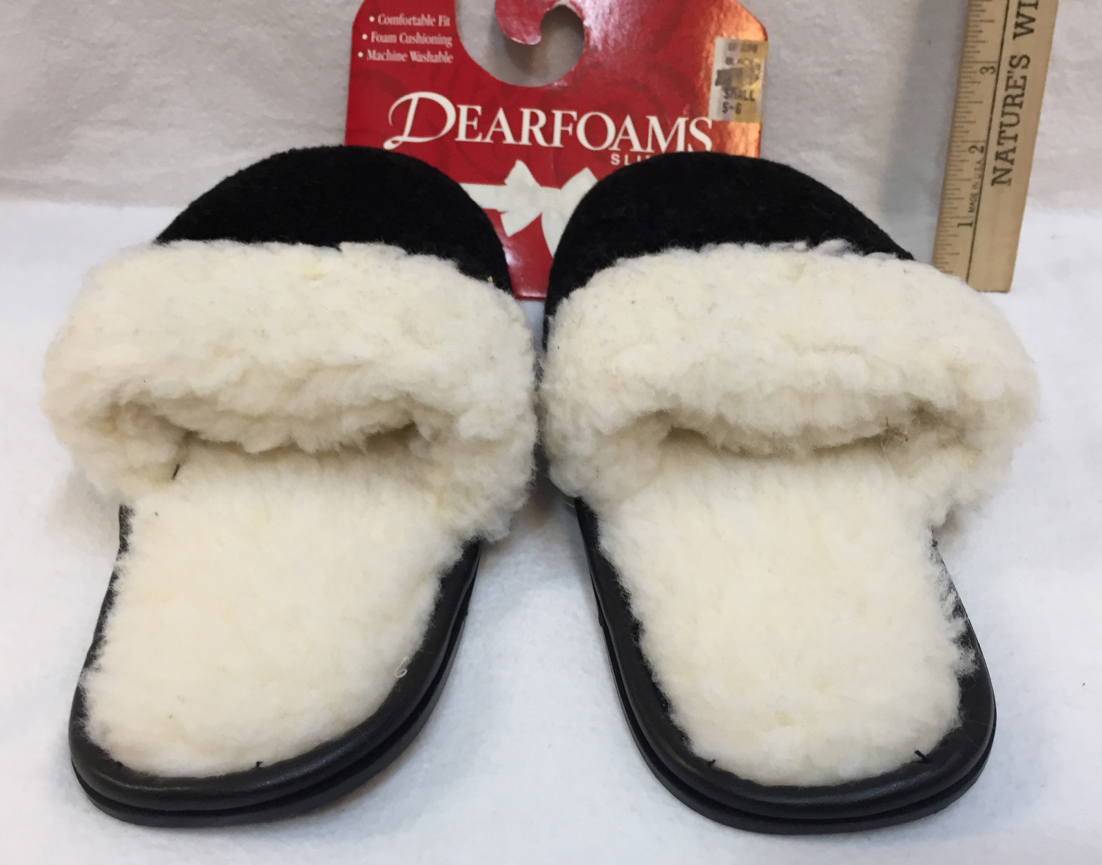 Slippers Slip On Scuff Clog Rubber Sole Dearfoams Size Small Black Red ...