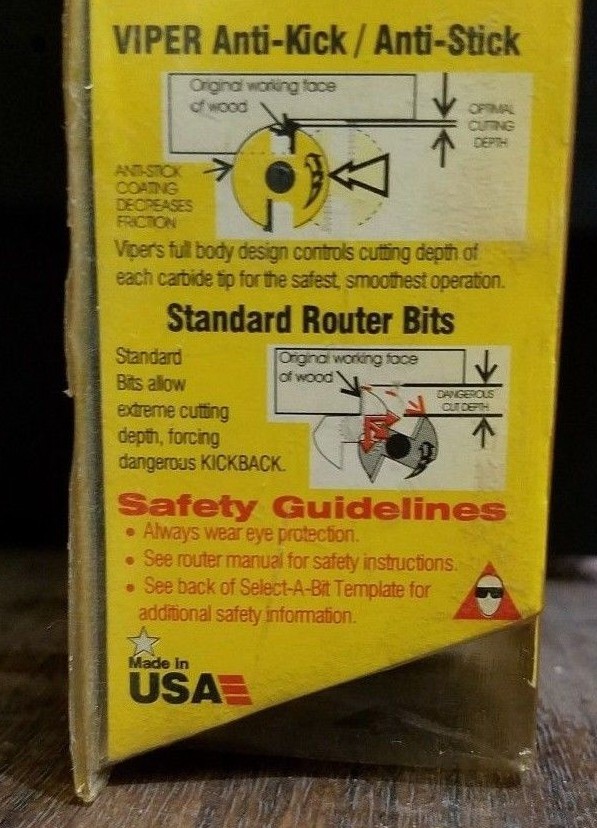 OLDHAM VIPER 2 FLUTE LAMINATE TRIMMING ROUTER BIT CUT DIAMETER 3/8 ...