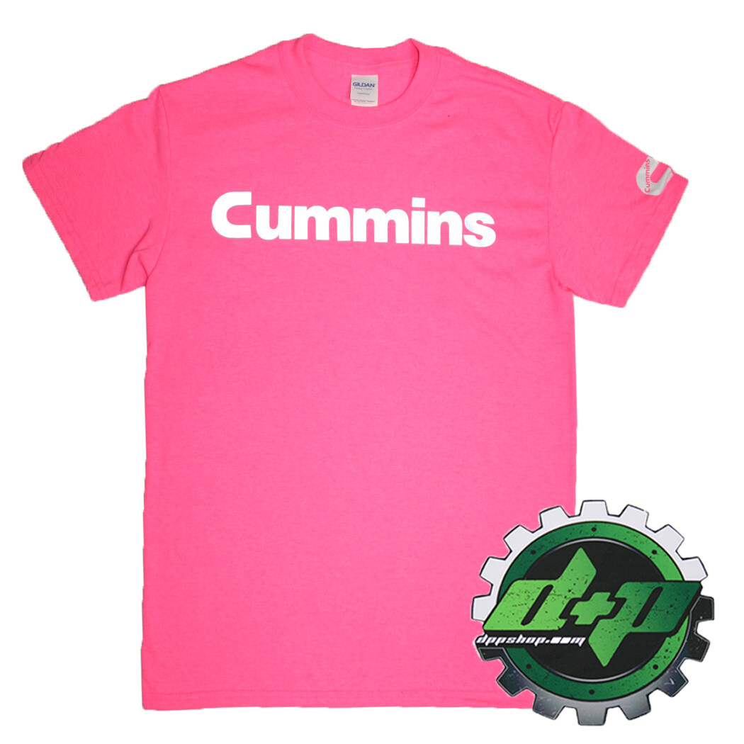 LARGE Cummins diesel t shirt top safety pink short sleeve reflective ...