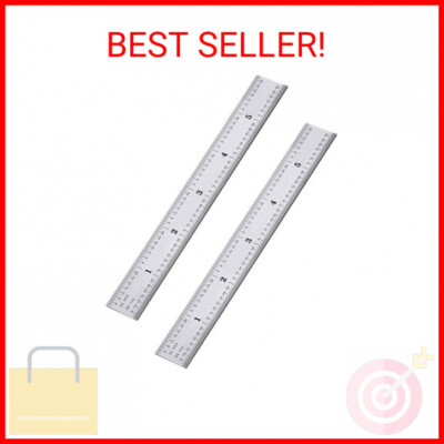 eBoot 2 Pack Stainless Steel Ruler Machinist Engineer Ruler, Rigid ...