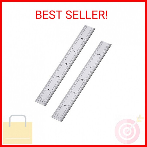eBoot 2 Pack Stainless Steel Ruler Machinist Engineer Ruler, Rigid ...