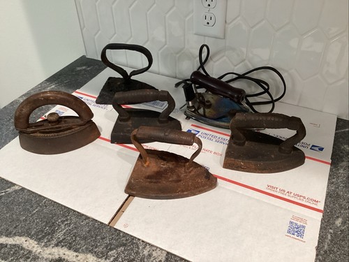 Lot Of 6 Antique and Vintage Cast Iron Clothing Clothes Irons 1 is ...
