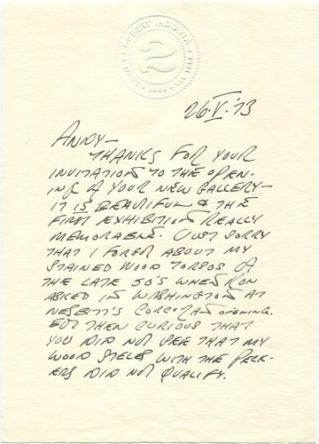1973 - Robert Indiana Writes To Infamous Art Dealer Andrew Crispo ...