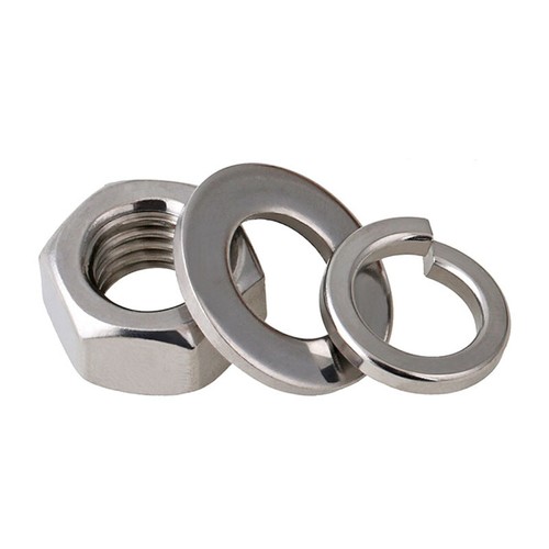 Grade 8.8 Hex Nut+Washer+Spring Washer M2-M30 Stainless Steel/Brass ...