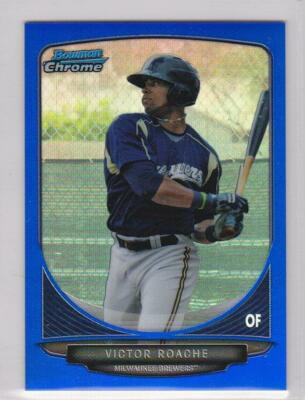 Victor Roache 2013 Bowman Chrome Milwaukee Brewers Blue Mini Refractor ...