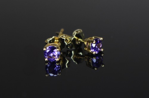 ESTATE SALE: BRAND NEW 4mm Purple Amethyst Violet sim Gemstone Earrings ...