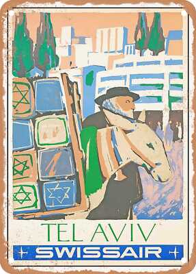METAL SIGN - 1951 Tel Aviv Swissair Vintage Ad | eBay