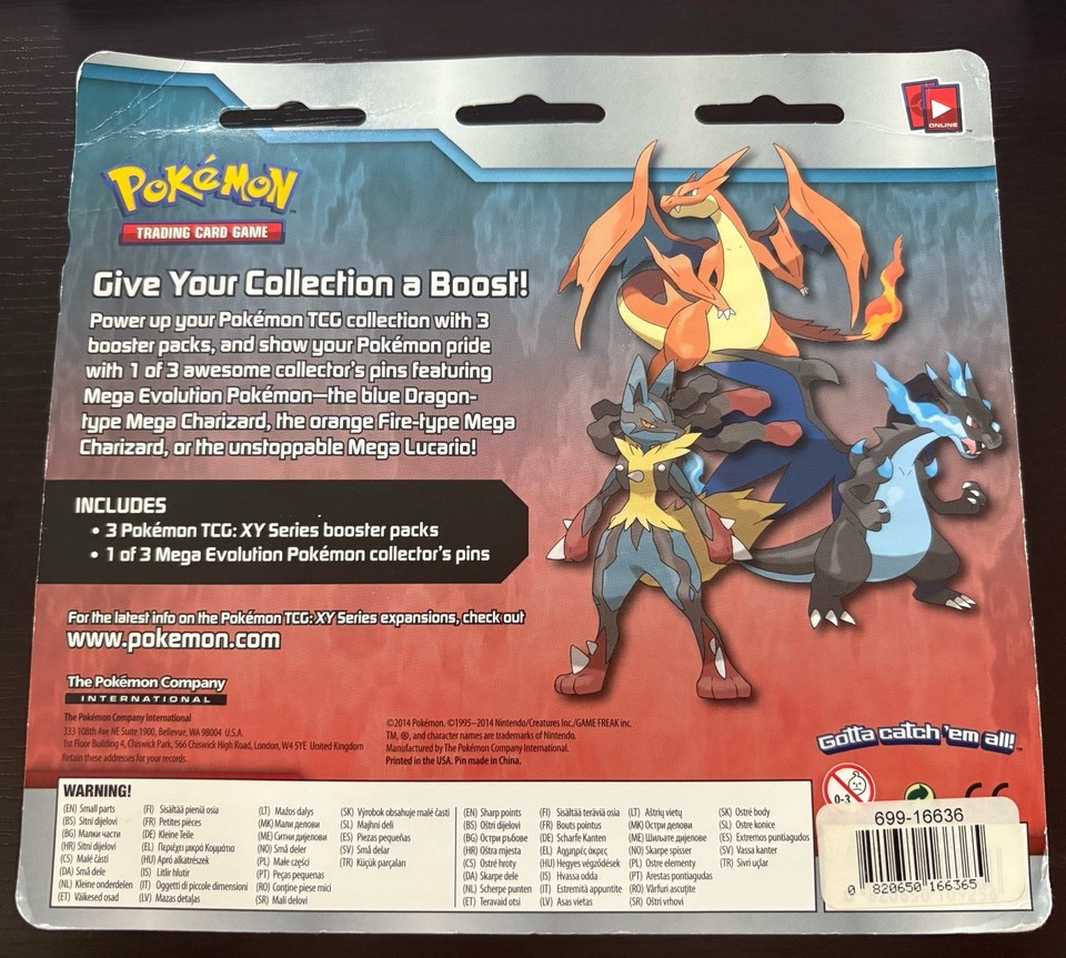 SEALED POKEMON 2014 3-Pack XY FLASHFIRE Blister Booster - Mega Charizard pin | eBay
