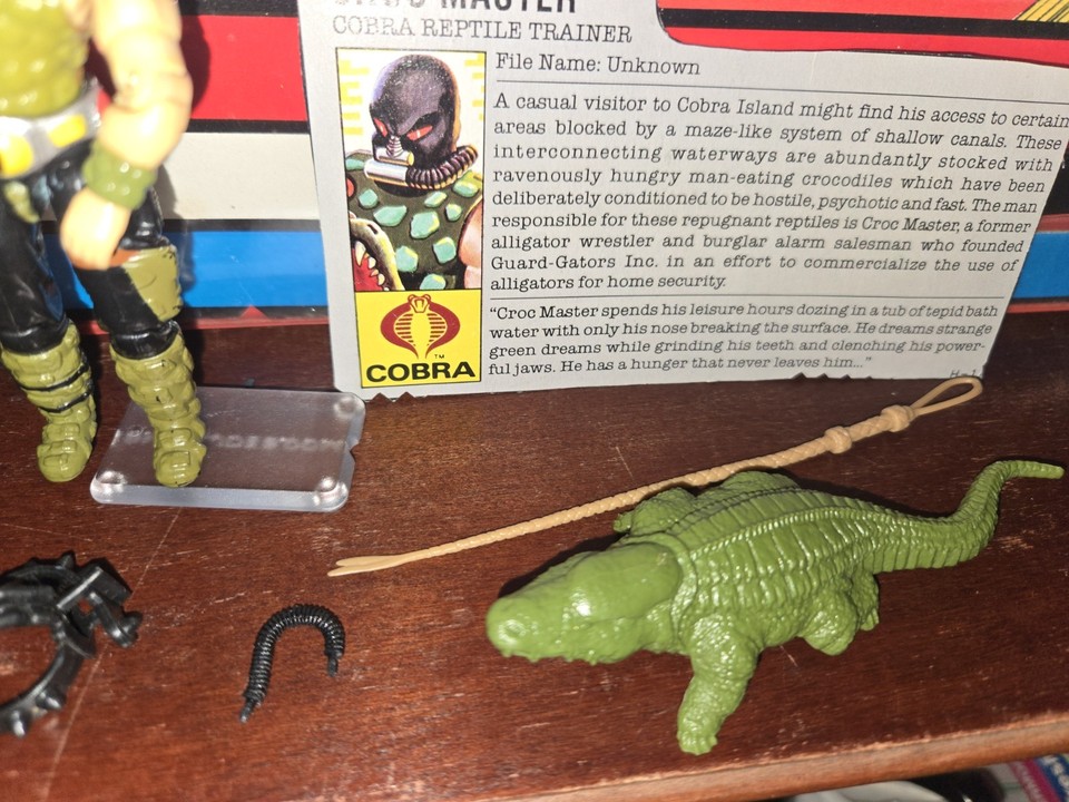1987 Cobra Croc Master v1 Figure Vintage G.I. GI Joe 3.75 ARAH Lot 100% ...