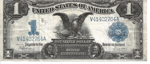 1899 United States $1 Black Eagle Silver Certificate Banknote Fr# 236 ...