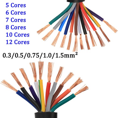 RVV Multi Core Flexible Cable Wire Stranded Sheathed Wire 5/6/7/8/10/12 ...