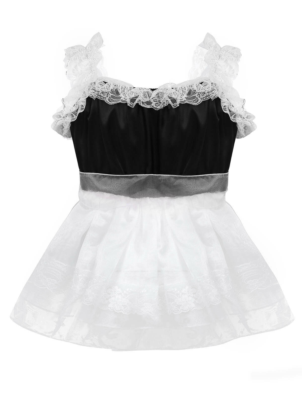 Adult Men Sissy Satin Lace Dress Crossdress Babydoll Underwear ...