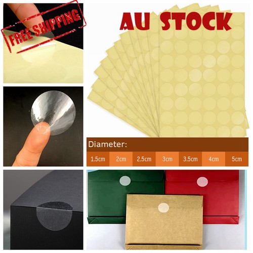Clear Round Transparent Stickers Circle Adhesive Sticky Dot Tape Labels ...