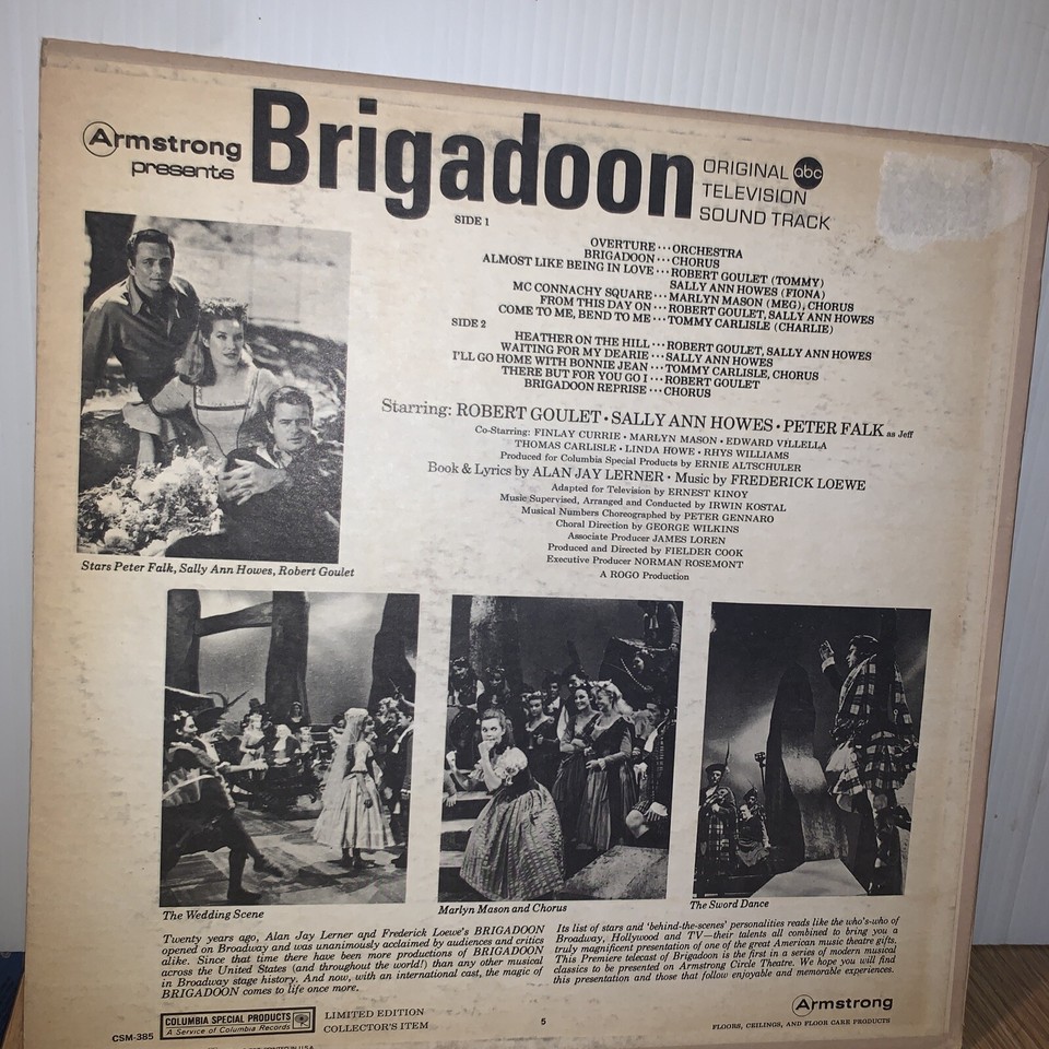 1966 Brigadoon Original Television Cast Sound Track Vinyl LP Record Collectors | eBay UK