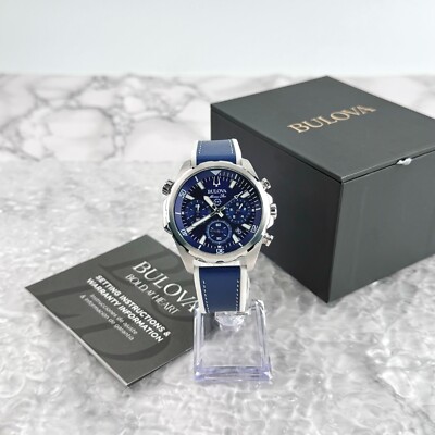 Bulova Marine Star Blue Dial 43MM Chronograph Quartz Men's Watch 96B287 ...