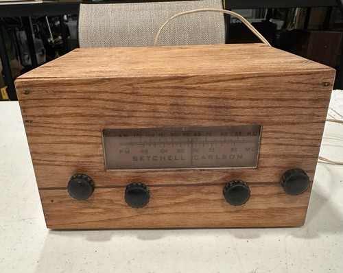 Vintage Setchell Carlson AM FM Wooden Tube Radio Phono Input Untested ...