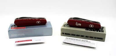 Lot of 2 Victorinox Swiss Army Pocket Knives/Climber Red & Fisherman in ...