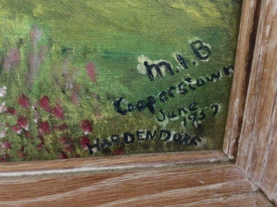 Orig. Painting - Signed M.I.B. Cooperstown June 1957 Hardendorf - Birch ...