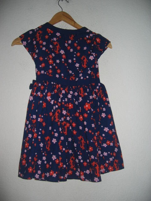 The Disney Store Girls Size 5/6 Mulan Mushu Wrap Dress Navy Blue Floral ...