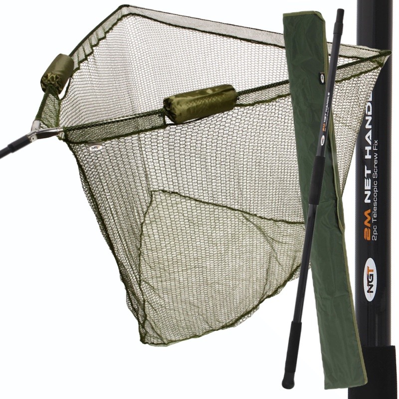 NGT FISHING NET HANDLE FISHING NETS 36" 42" 50" DUAL FLOAT NET STINK ...