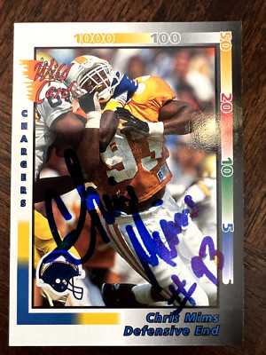 1991 WILDCARD AUTGRAPHED CARD CHRIS MIMS #66 S.D. CHARGERS NM | eBay