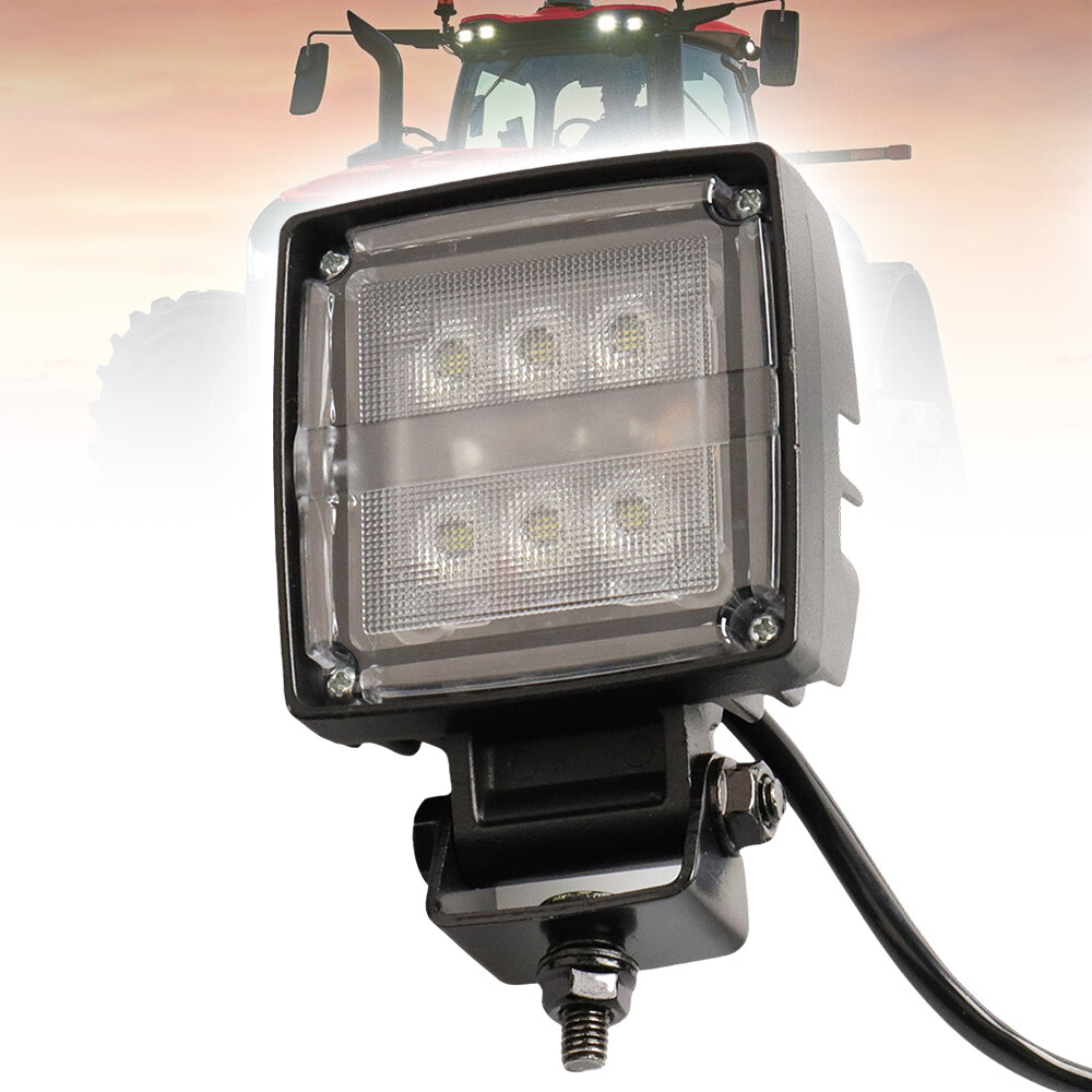 18W LED Work Lights Headlight Flood For Truck UTV ATV Heavy Equipment ...