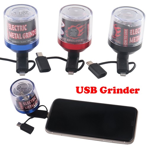2 x USB Electric Herb & Tobacco Grinder Powered By Cell Phone USB-C (3 ...