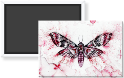 Death Head Moth Red Paint Splatter Background Fridge Locker Magnet 2 x ...