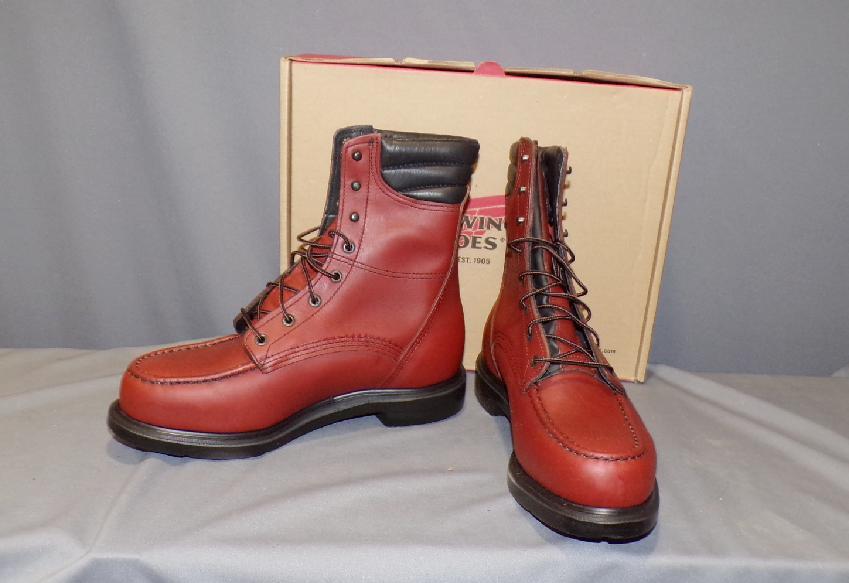 RED WING USA Classic Supersole 402 Plain Toe Mens Moc Toe Red Work ...