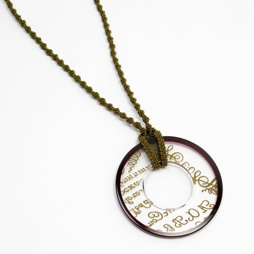 Y1111 Hermes necklace crystal clear x bordeaux x khaki isex t19580 | eBay
