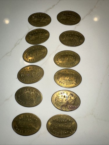 Army Navy Drink Coca-Cola Free Bottle Stamp Coin Lot of 12 | eBay