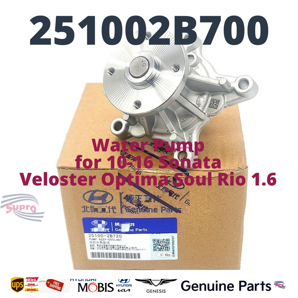 HYUNDAI-KIA GENUINE OEM| Hyundai KIA Coolant Water Pump with +Gasket ...