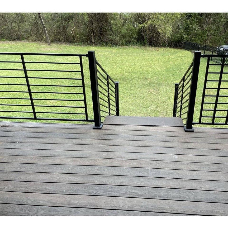 FORTRESS Fe26 Axis 34 in. H x 6 ft. W Black Steel Railing Level Panel ...