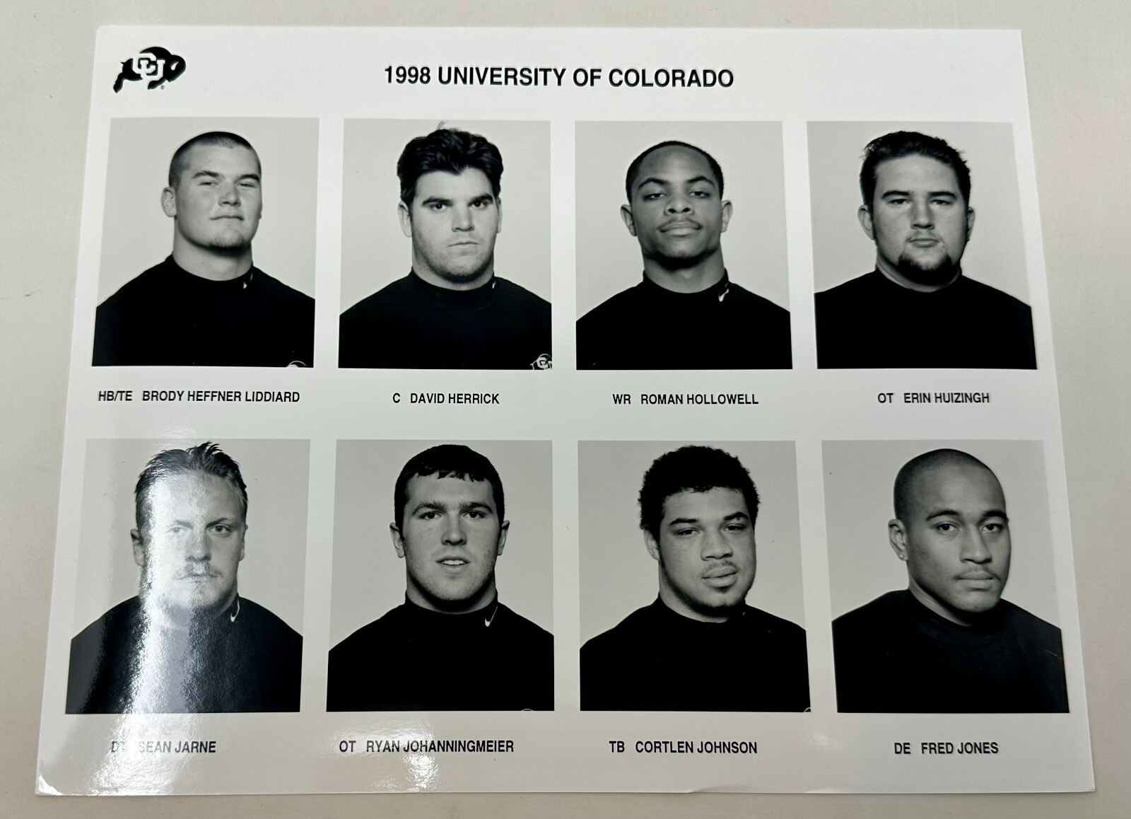 1998 University of Colorado Buffaloes Football Photo TB Cortlen Johnson ...