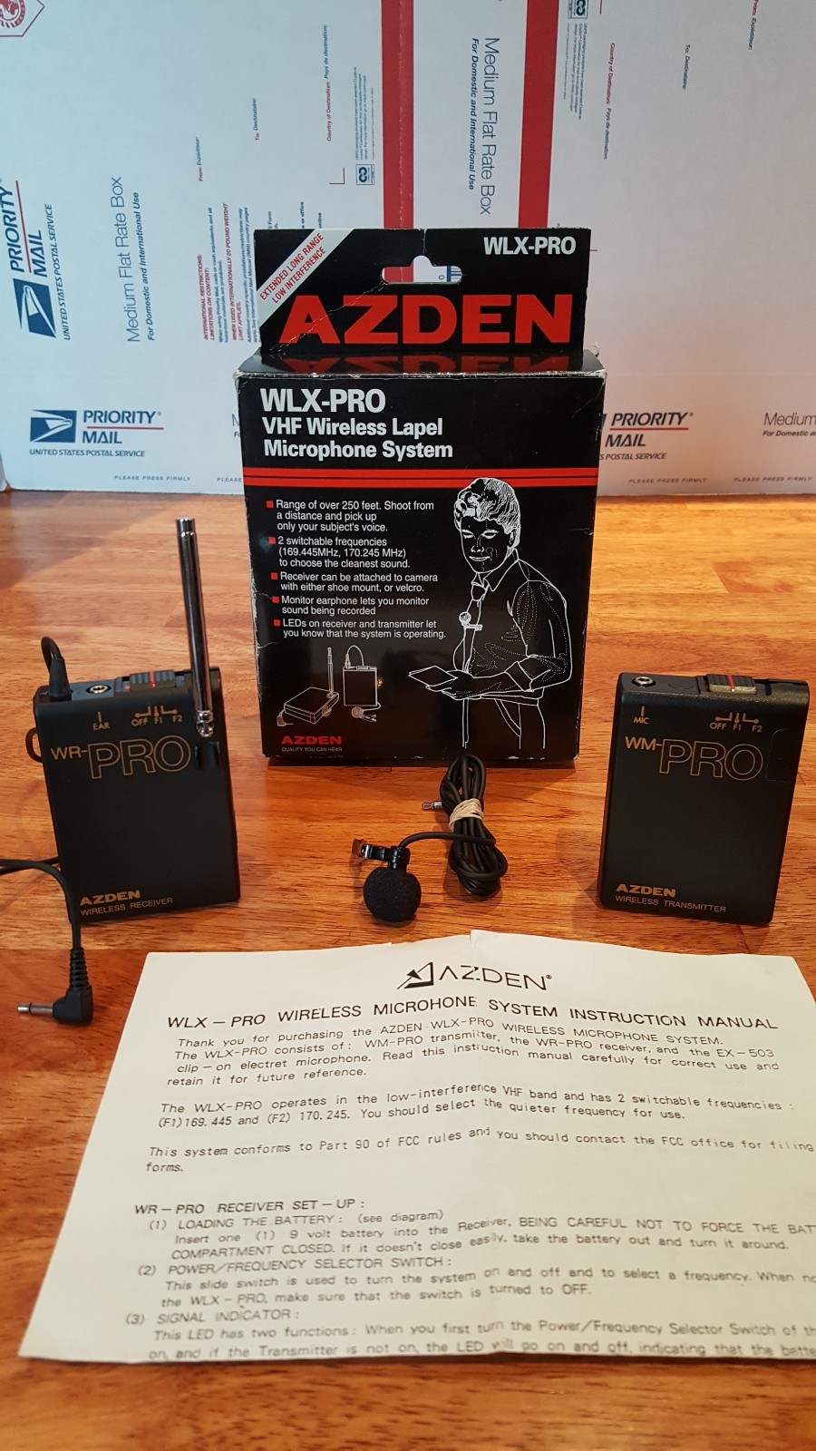 AZDEN WLX-PRO VHF Wireless Lapel Lavalier Microphone System EX-503 | eBay