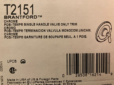 Moen T2151 Single Handle Pressure Balanced Valve Trim-Chrome*NEW* | eBay