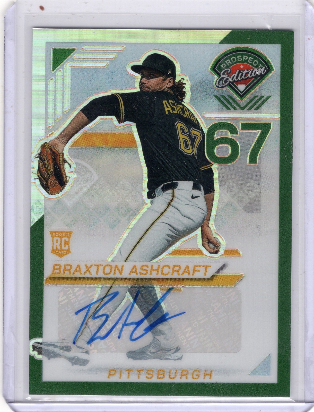 2025 Panini Prospect Edition #145 BRAXTON ASHCRAFT GREEN PRIZM "AUTO ...